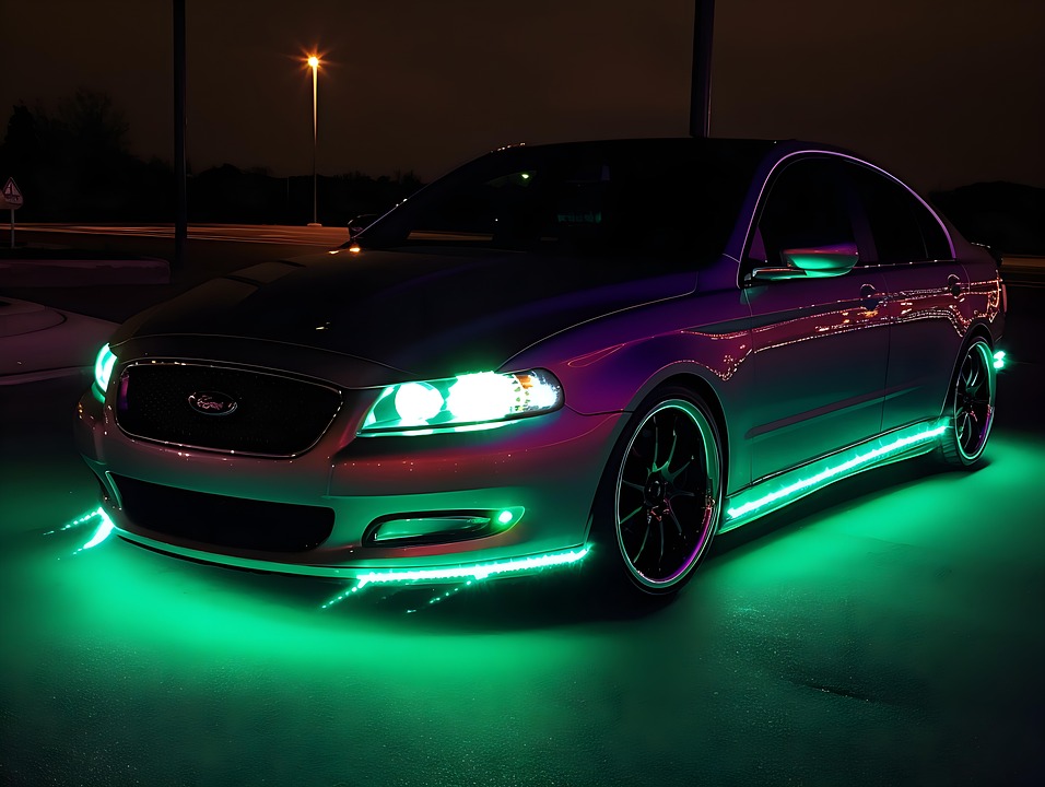 Download Underbody Neon Lights, Car Modification, Ford Galaxy. Royalty ...
