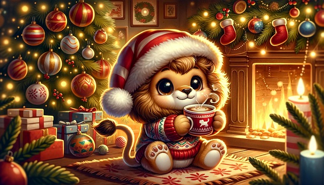 Download Ai Generated, Christmas, Lion. Royalty-Free Stock Illustration ...