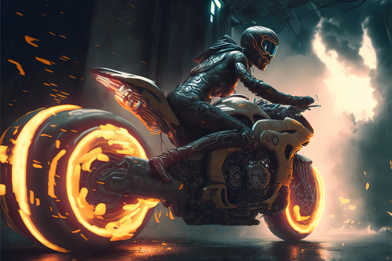 Download Ai Generated Woman Motorbike Royalty Free Stock Illustration Image Pixabay