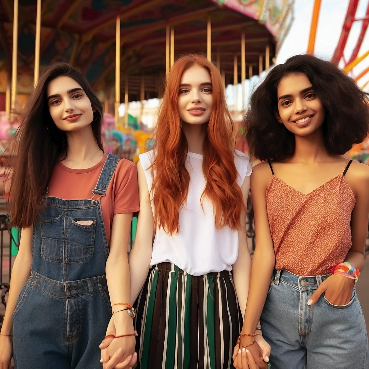 Download Ai Generated Girls Holding Hands Royalty-Free Stock ...