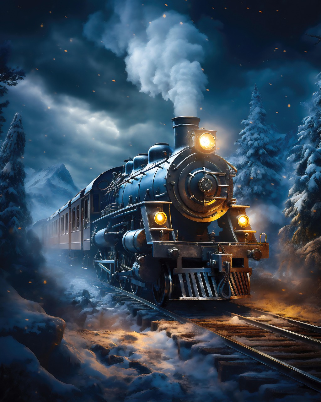 Download Ai Generated Train Locomotive Royalty Free Stock Illustration Image Pixabay