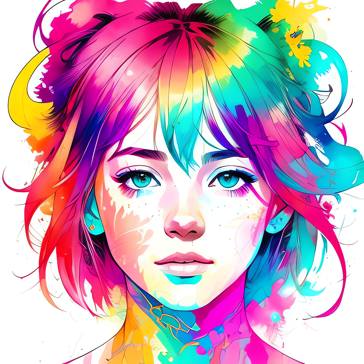 Download Girl, Colorful, Digital Art. Royalty-Free Stock Illustration ...