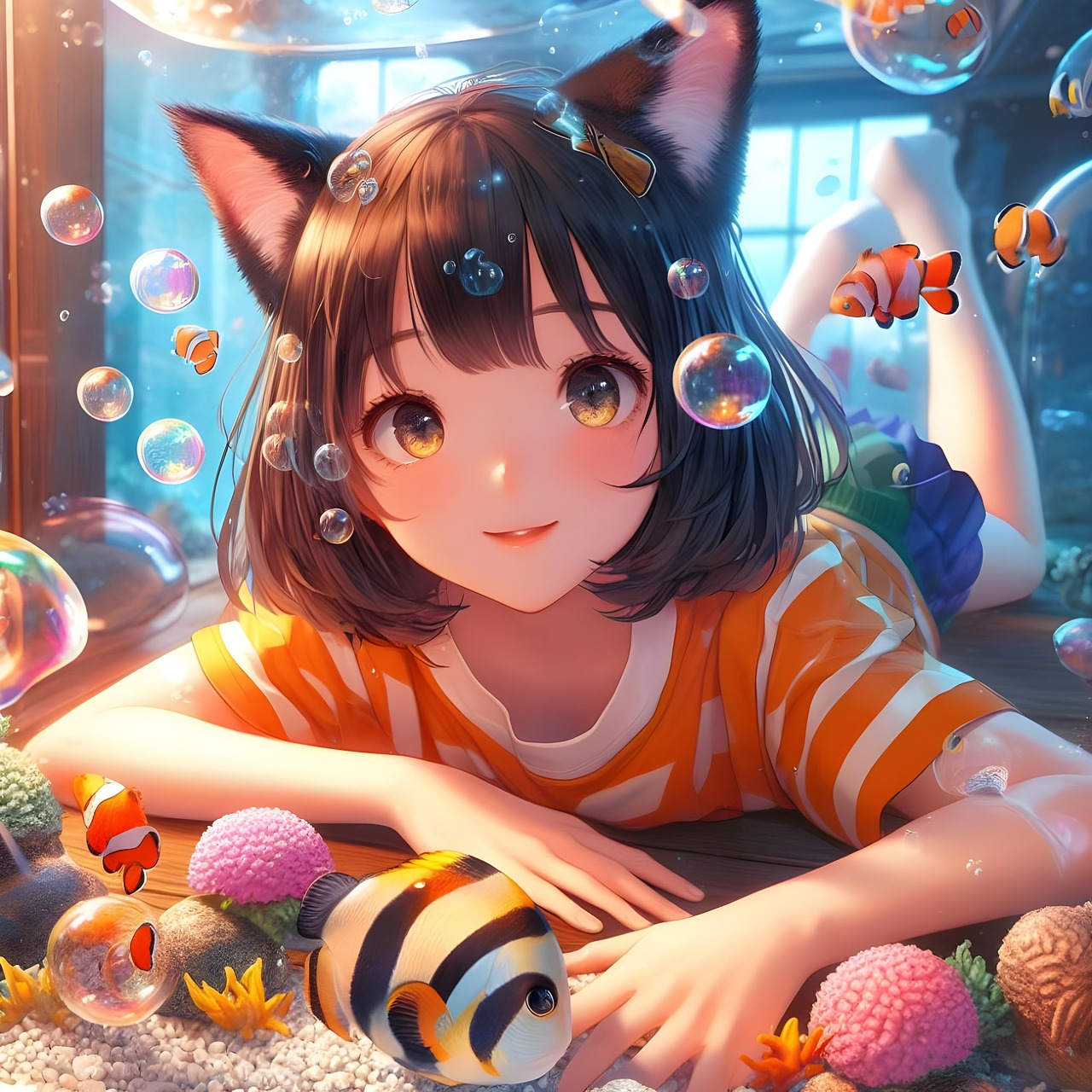 Download Ai Generated Cat Girl Royalty Free Stock Illustration Image