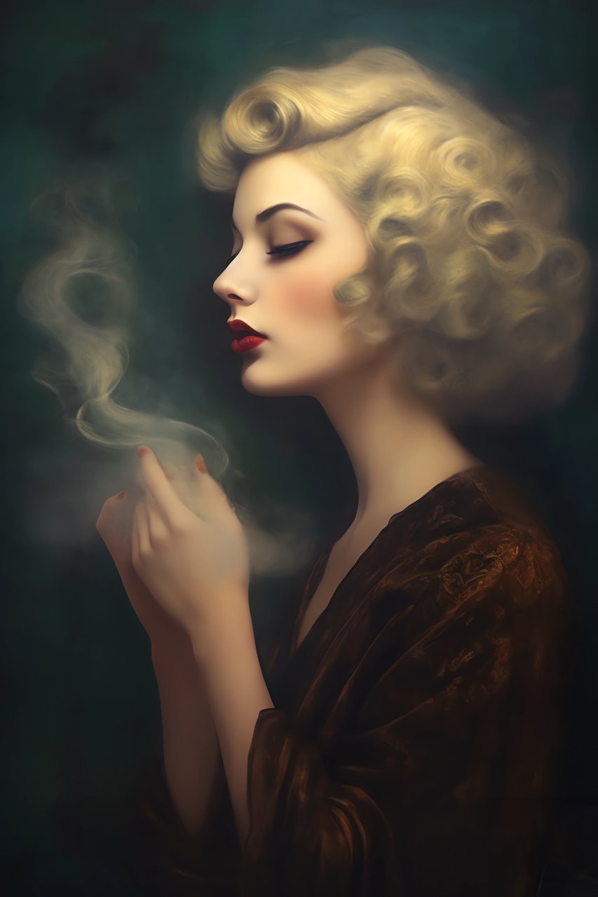 Download Vintage, Woman, Smoke. Royalty-Free Stock Illustration Image ...