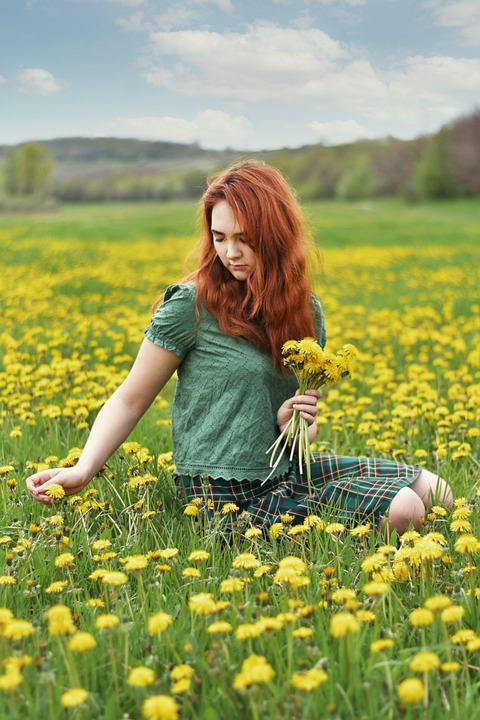 Young Woman Dandelions Flowers - Free photo on Pixabay - Pixabay