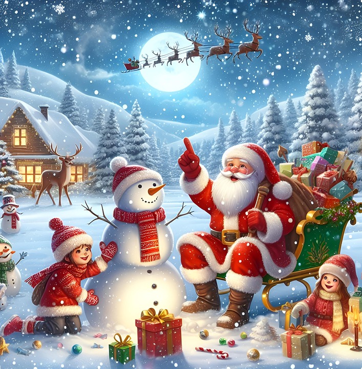 Jultomten Julmotiv Flygande Släde - Gratis bilder på Pixabay