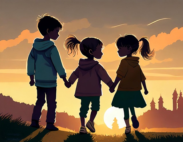 Download Kids, Holding Hands, Human. Royalty-Free Stock Illustration ...