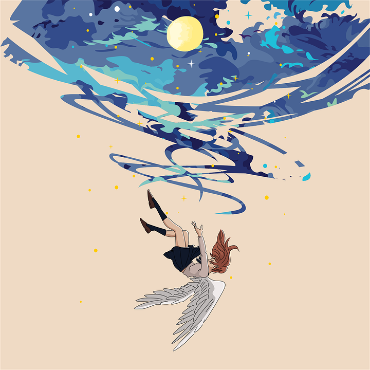 Download Girl, Angel, Moon. Royalty-Free Vector Graphic - Pixabay