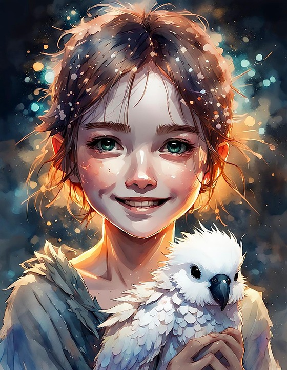 Download Bird, Girl, Nature. Royalty-Free Stock Illustration Image ...