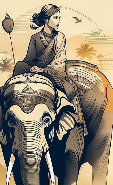 Download Woman, Riding, Elephant. Royalty-Free Stock Illustration Image ...