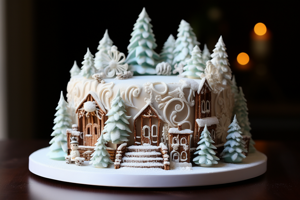 Download Ai Generated Christmas Cake Royalty-Free Stock Illustration ...