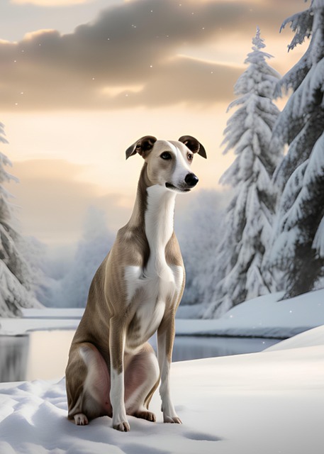 Download Whippet, Greyhound, Winter. Royalty-Free Stock Illustration ...