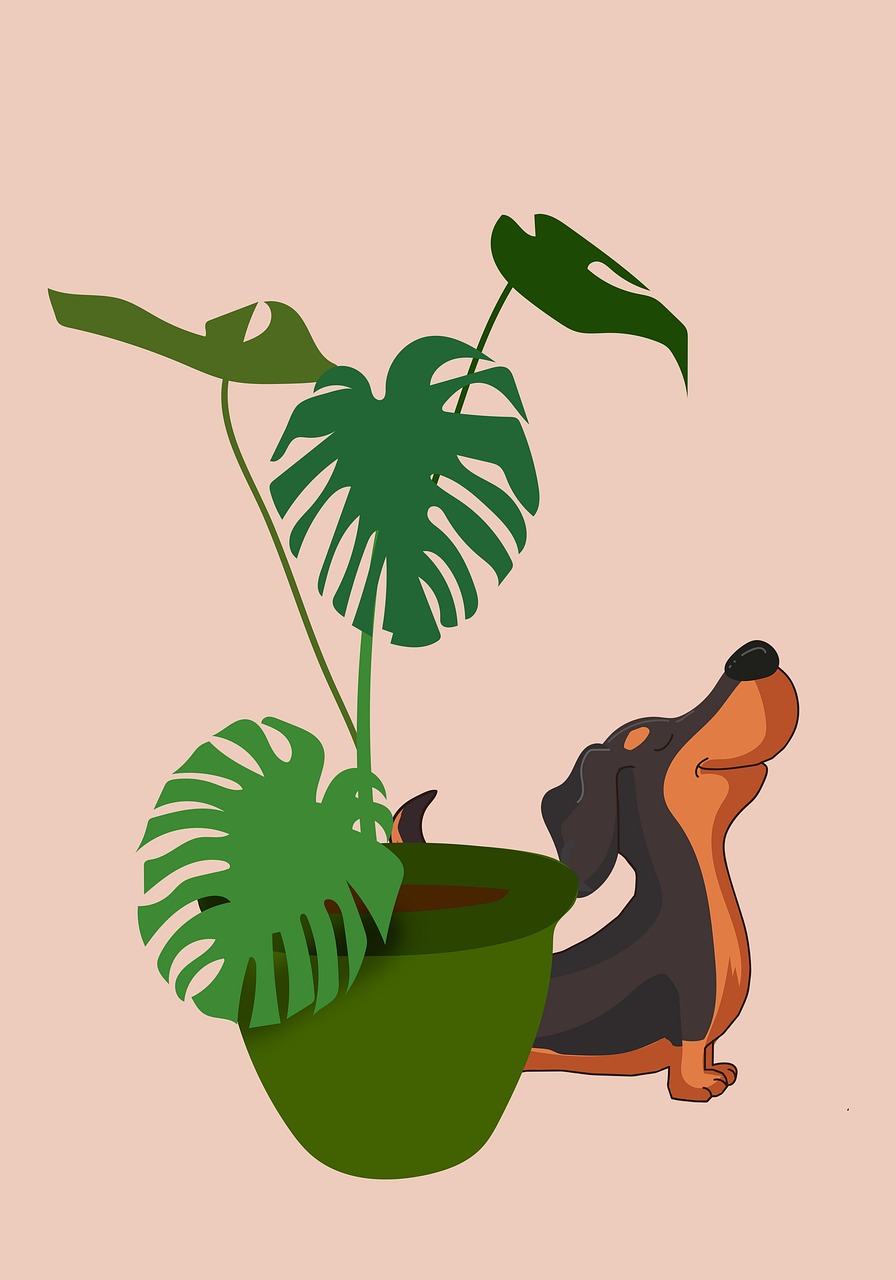 Download Dog, Plant, Pot. Royalty-Free Stock Illustration Image - Pixabay