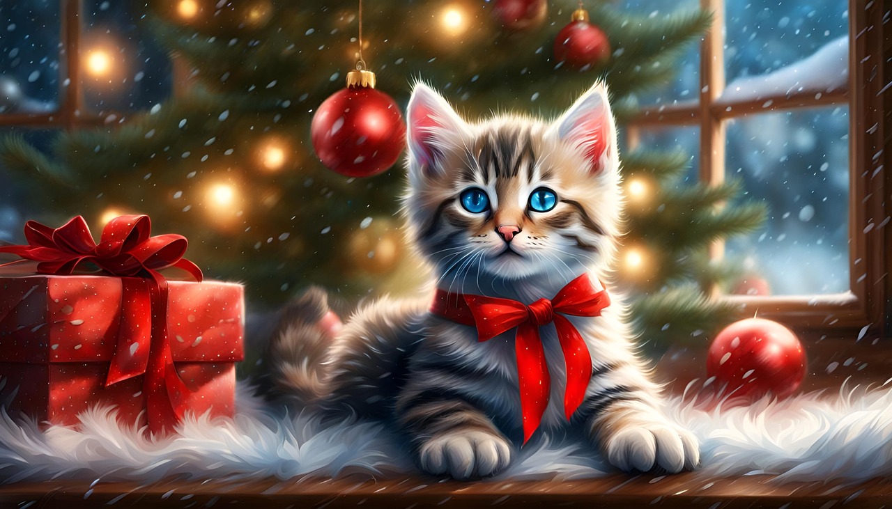Download Ai Generated, Christmas, Kitten. Royalty-Free Stock Illustration Image - Pixabay