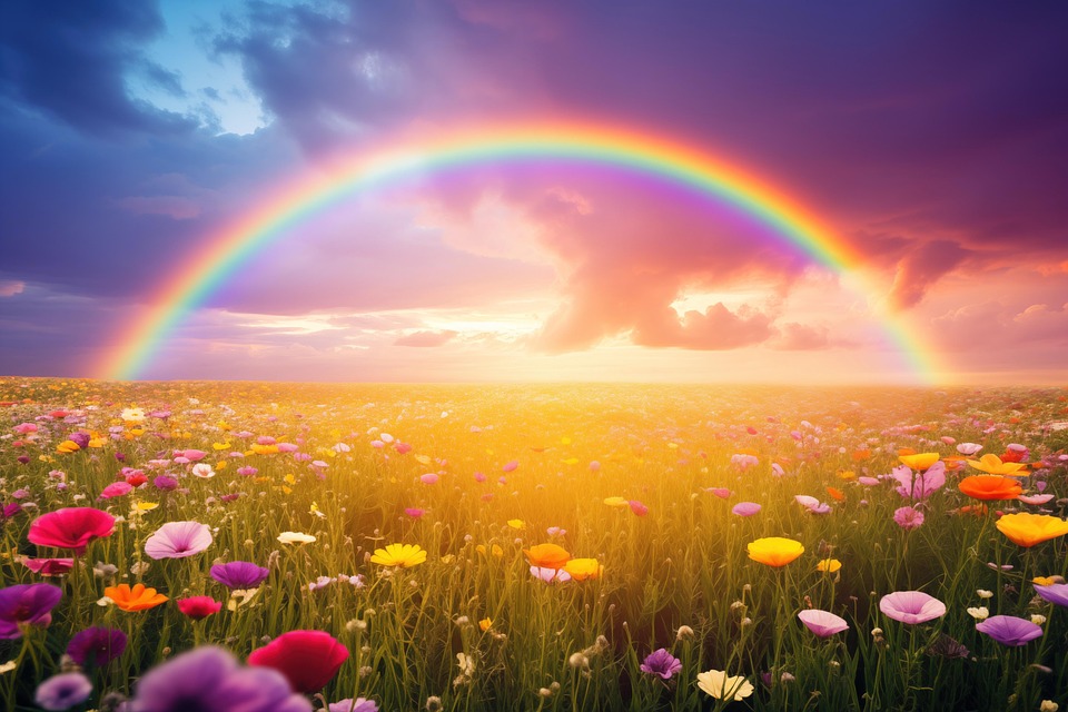 Download Sky, Rainbow, Meadow. Royalty-Free Stock Illustration Image ...