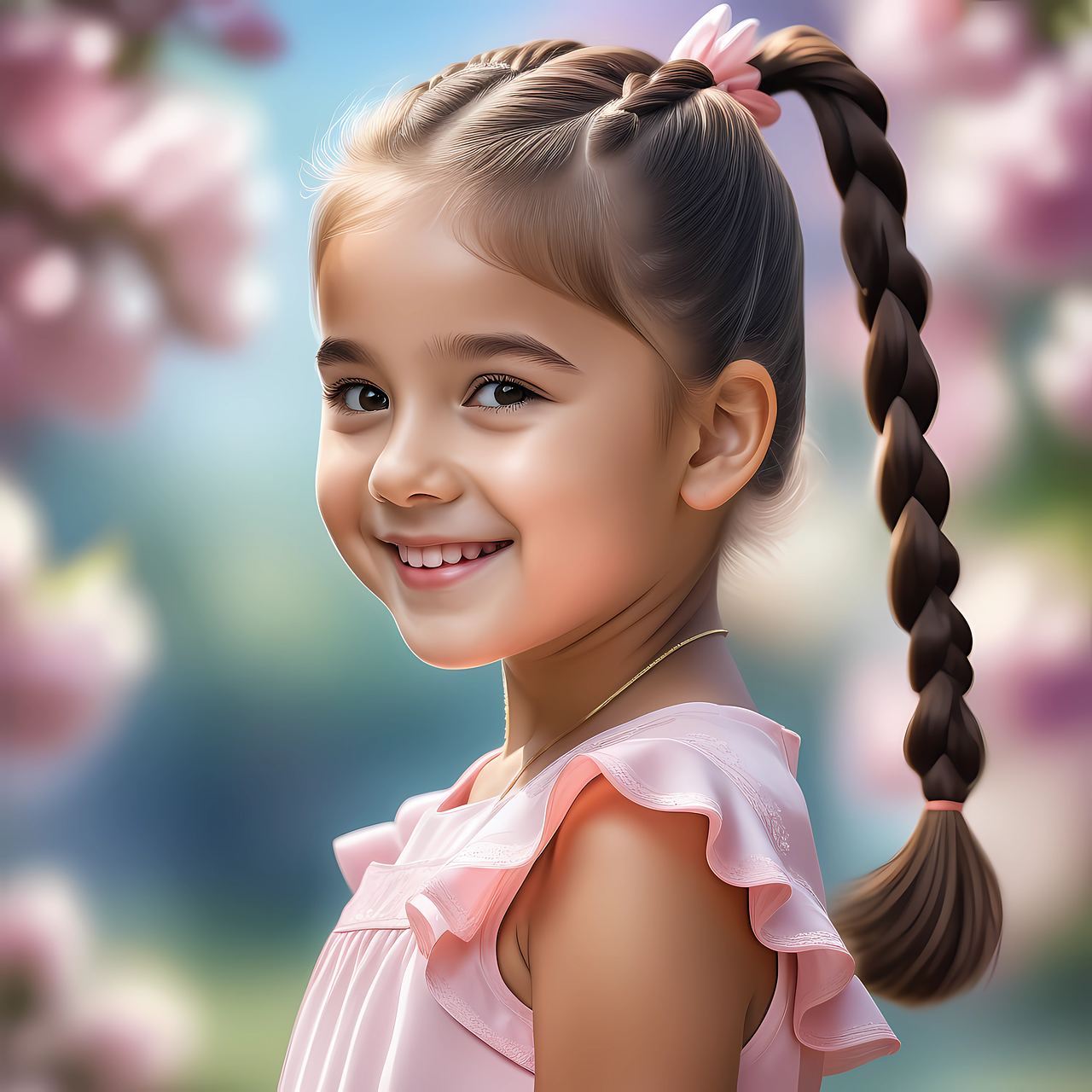 Download Ai Generated Little Girl Smile Royalty Free Stock