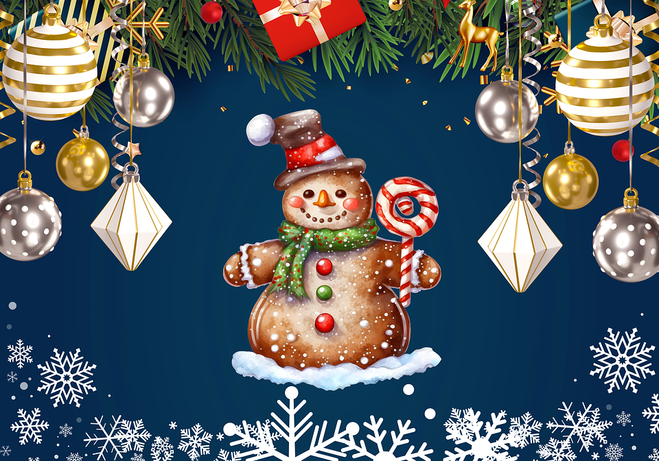 Download Snowman, Gingerbread, Snowflakes. Royalty-Free Stock ...