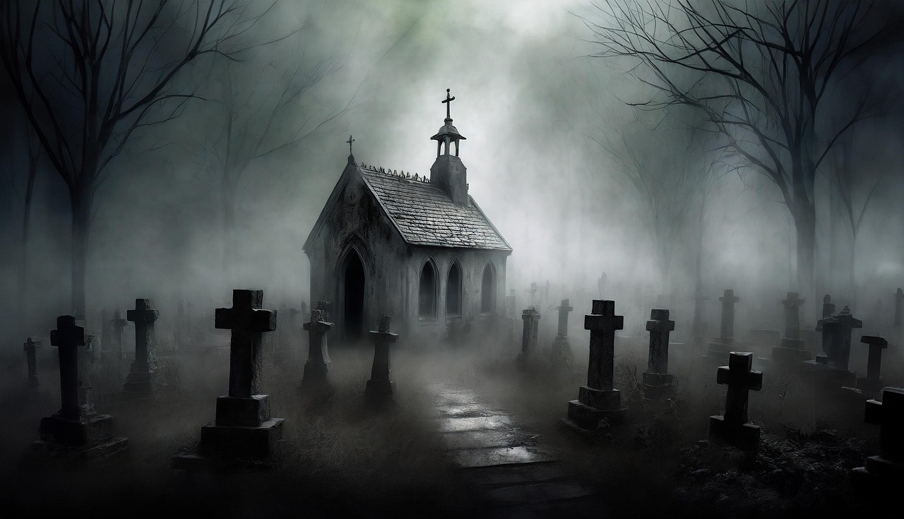 Download Ai Generated, Chapel, Graveyard. Royalty-Free Stock ...