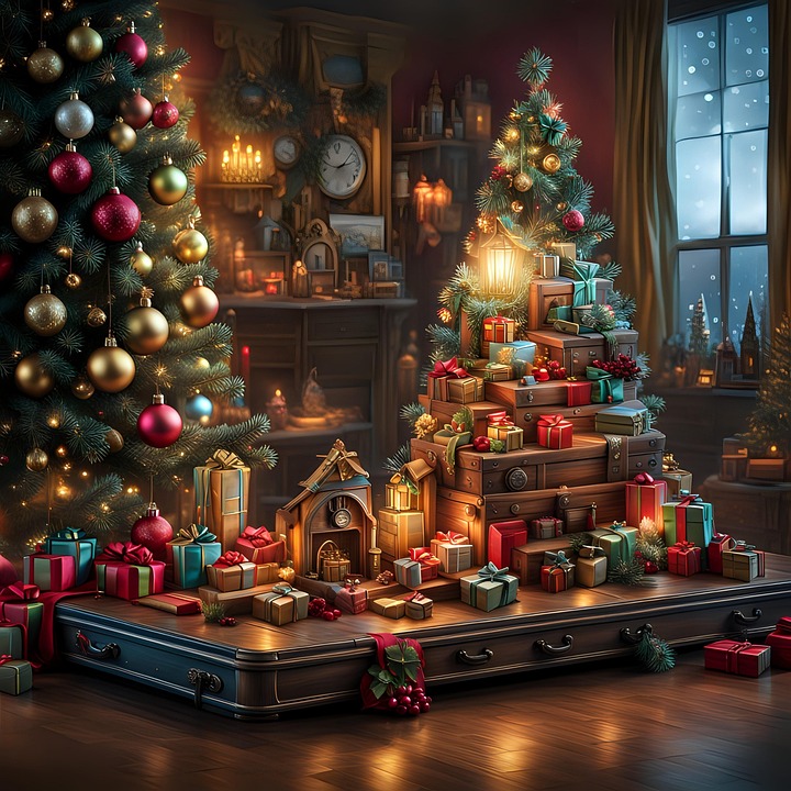 Download Ai Generated, Christmas Tree, Christmas Lights. Royalty-Free Stock Illustration Image ...