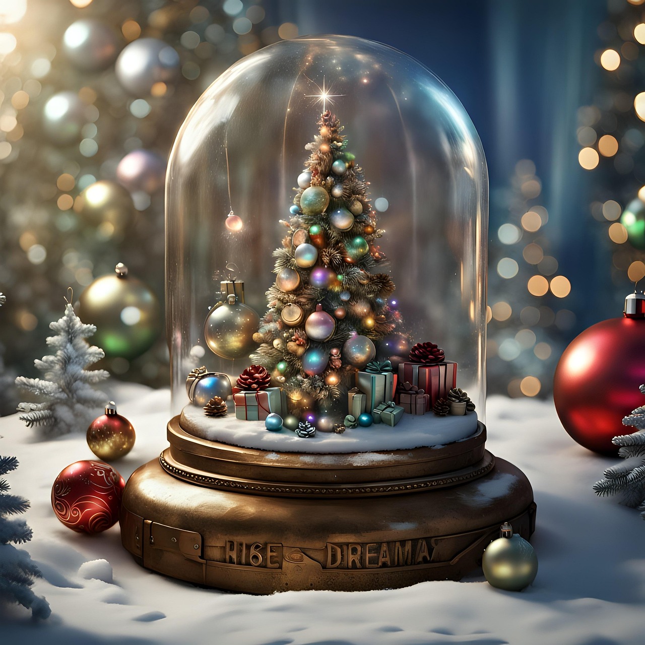 Download Ai Generated, Christmas Tree, Christmas Balls. Royalty-Free ...