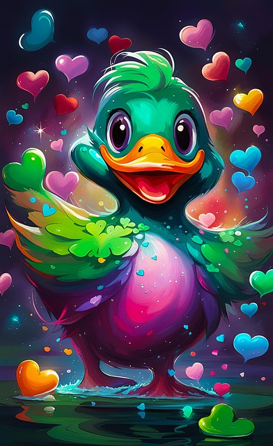 Download Ai Generated, Duck, Heart. Royalty-Free Stock Illustration ...