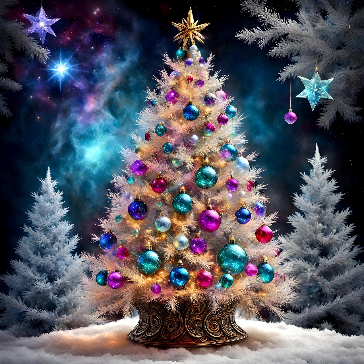 Download Ai Generated, Christmas Tree, Christmas Market. Royalty-Free ...