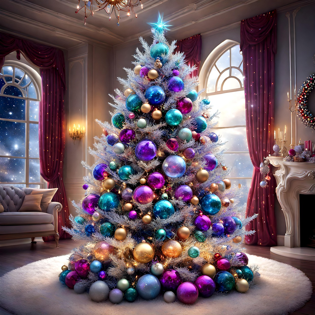 Download Ai Generated, Christmas Tree, Christmas Market. Royalty-Free ...