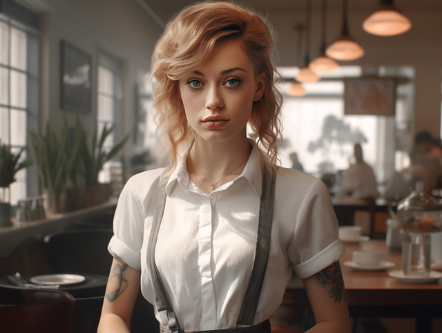 Download Ai Generated, Woman, Waitress. Royalty-Free Stock Illustration ...