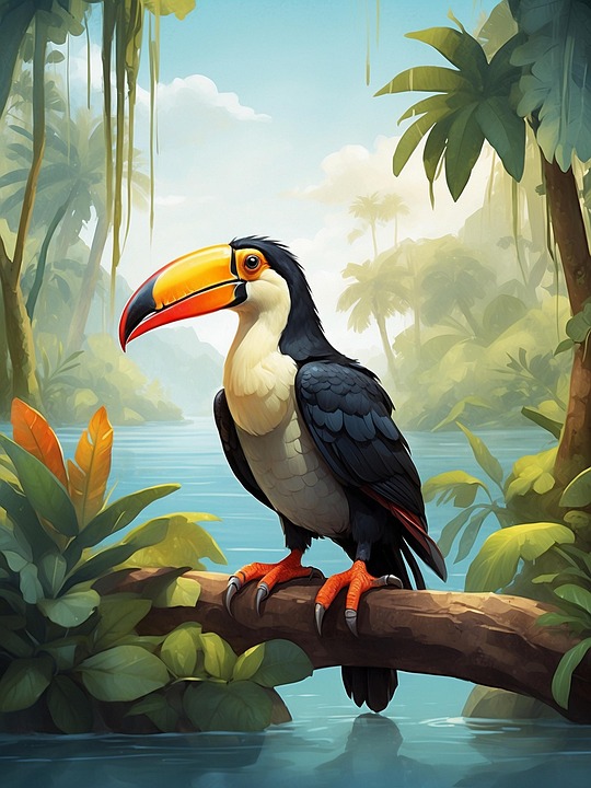 Download Pelican, Pelican In The Jungle, Pelican On A Tree Trunk ...