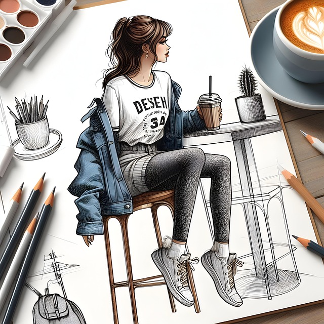 Download Woman, Cafe, Sketch. Royalty-Free Stock Illustration Image ...