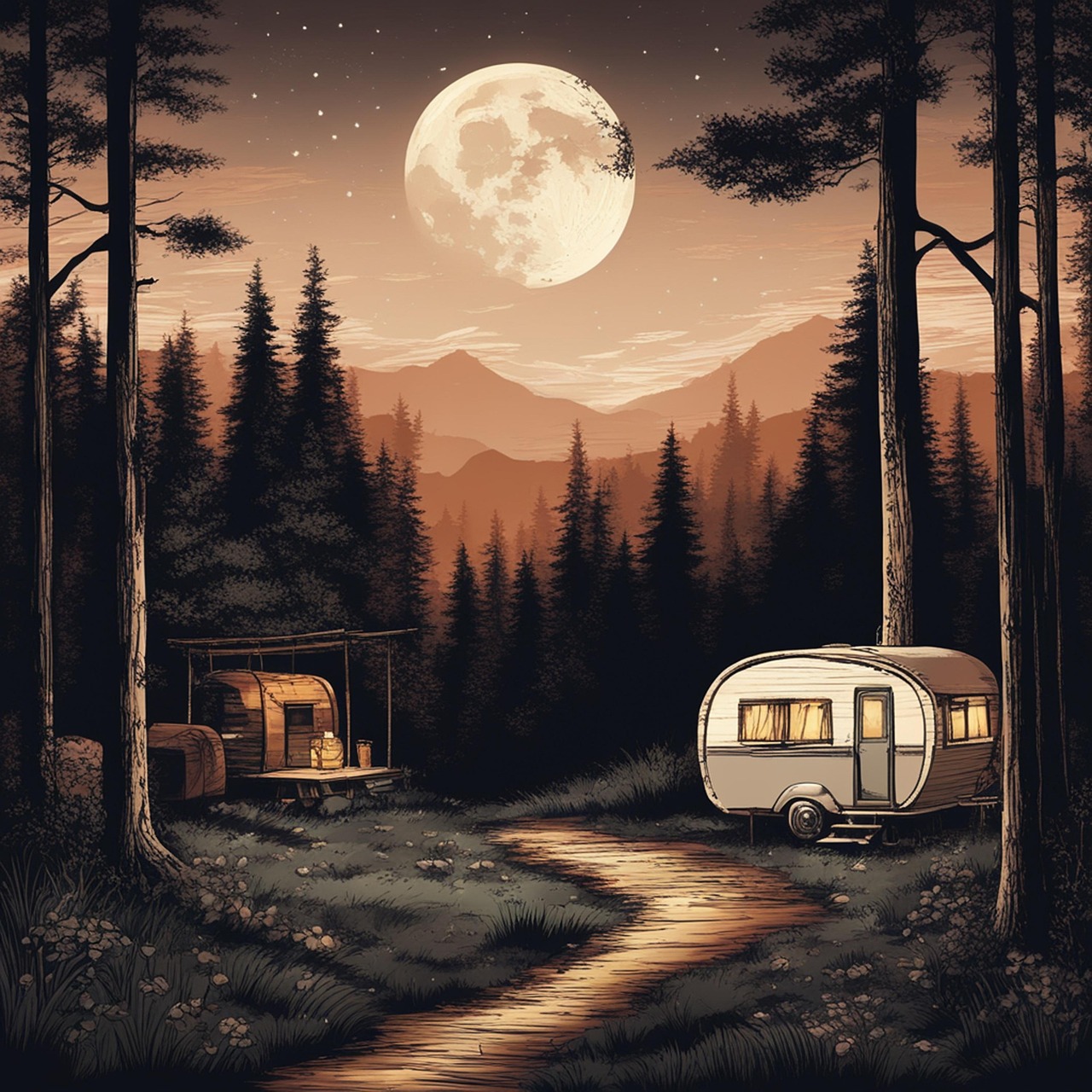 Download Ai Generated, Caravan, Camping. Royalty-Free Stock ...