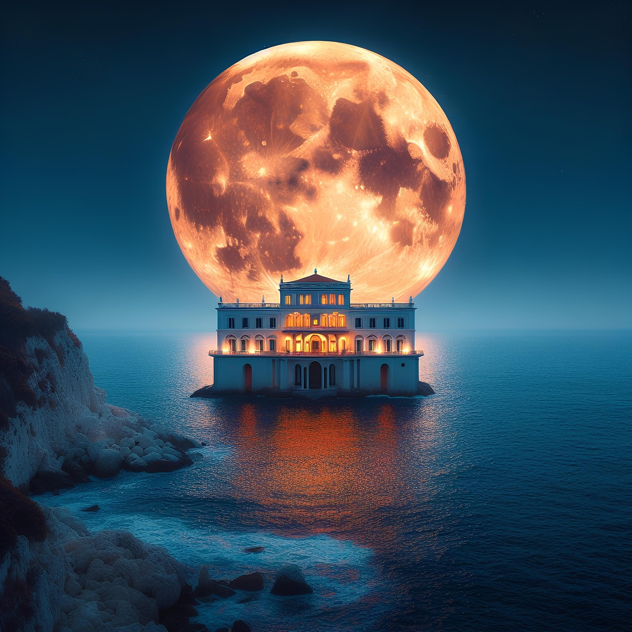 Download Ai Generated, Moon, Night. Royalty-Free Stock Illustration ...