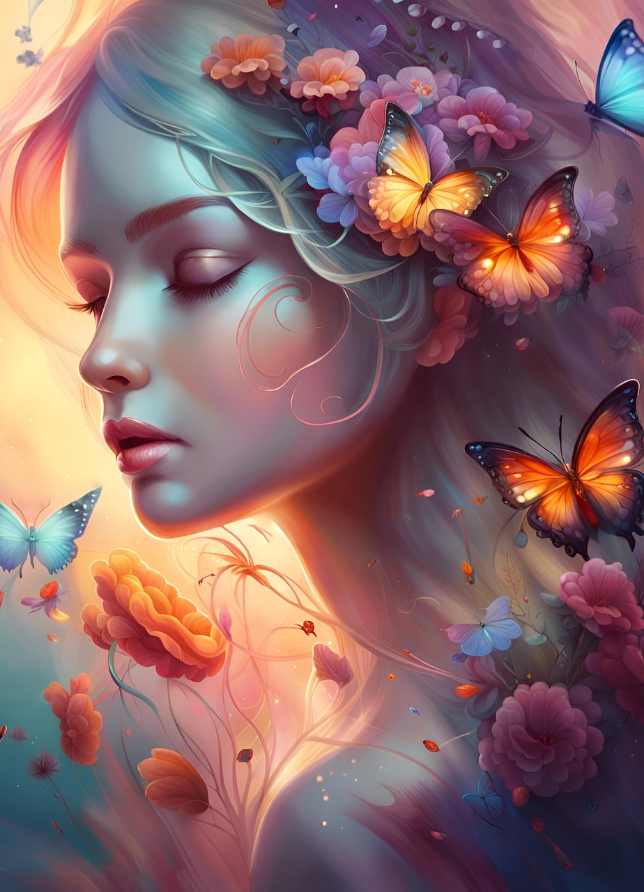 Download Woman, Butterflies, Beauty. Royalty-Free Stock Illustration ...