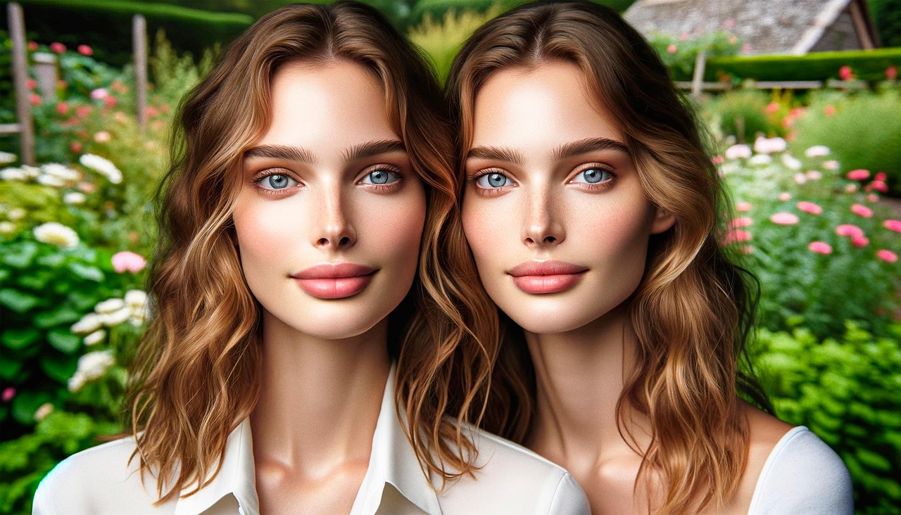 Download Beauty Twins Garden Royalty Free Stock Illustration Image