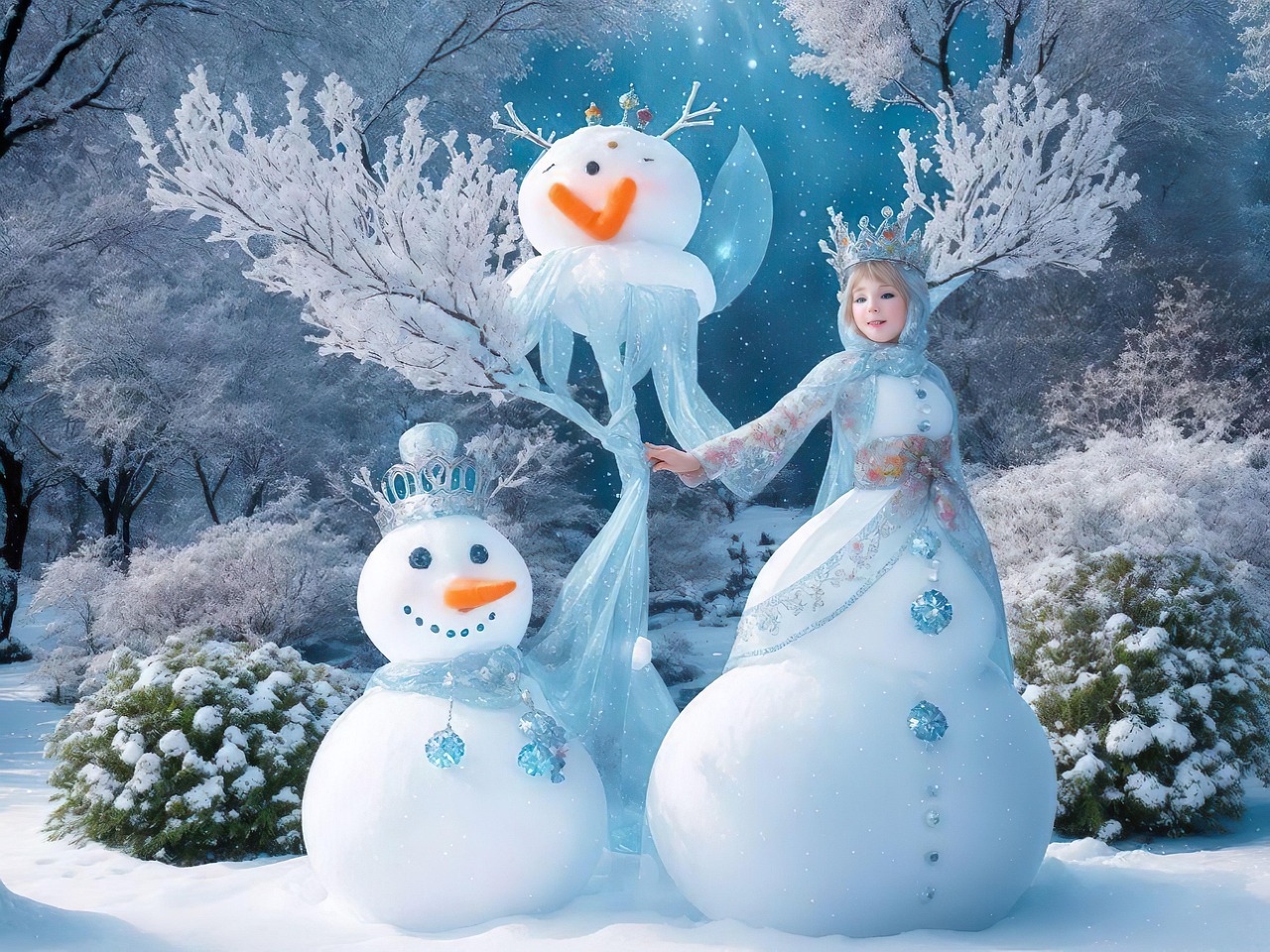 Download Woman Snowman Christmas Royalty-Free Stock Illustration Image ...