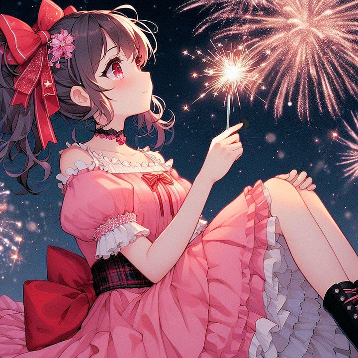 Download Anime, Girl, Sparkler. Royalty-Free Stock Illustration Image ...