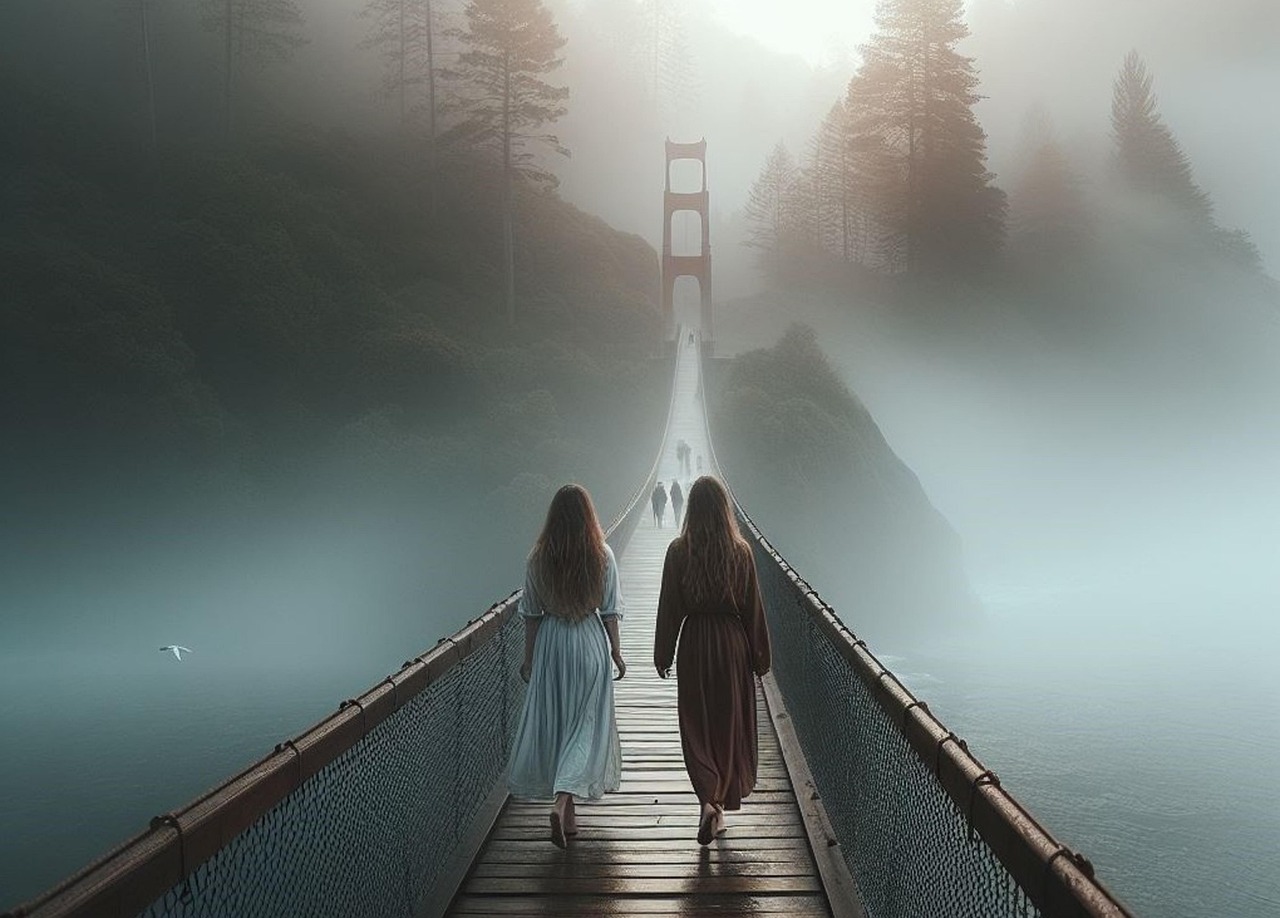 Download Bridge, Girls, People. Royalty-Free Stock Illustration Image ...