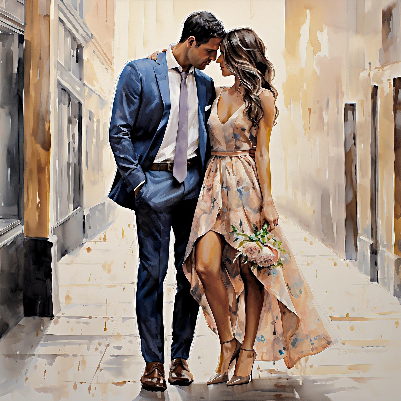 Download Ai Generated Couple Lovers Royalty Free Stock Illustration