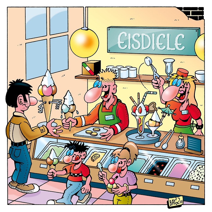 Cartoon Comic Eisdiele Kostenloses Foto Auf Pixabay