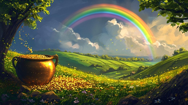 Download Ai Generated, Pot Of Gold, Rainbow. Royalty-Free Stock ...
