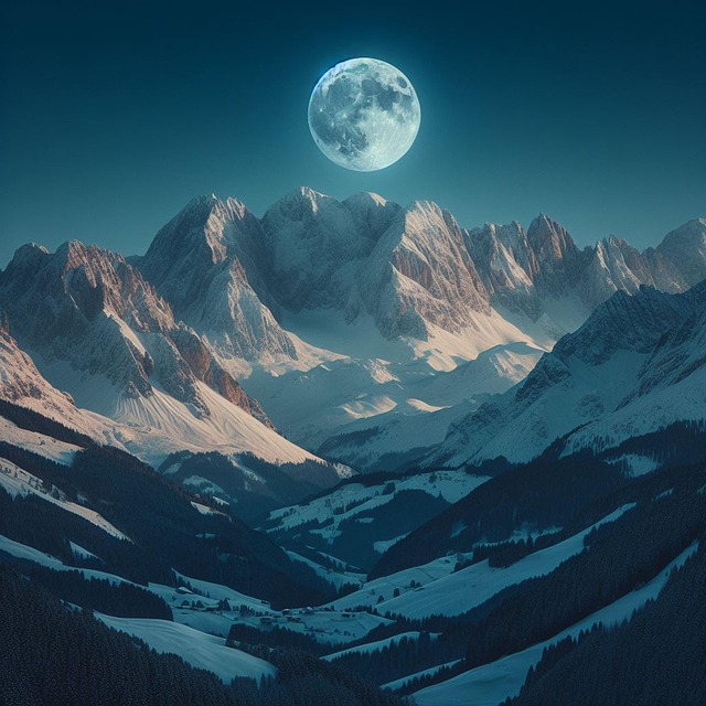 Mountains Snow Moon - Free photo on Pixabay - Pixabay