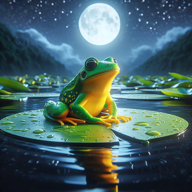 Download Ai Generated, Frog, Night. Royalty-Free Stock Illustration ...