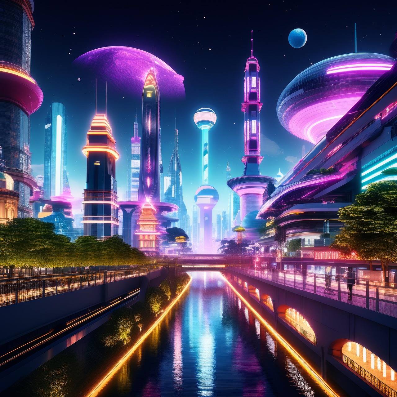 Download Ai Generated Cyberpunk City Royalty-Free Stock Illustration ...