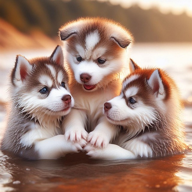 Download Ai Generated Siberian Huskies Beach Royalty Free Stock Illustration Image Pixabay