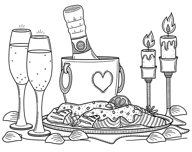 Download Romantic Dinner Food Lover Valentines Day Royalty Free Stock Illustration Image