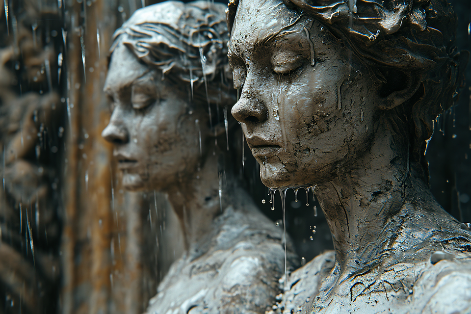 Download Ai Generated Statue Rain Royalty-Free Stock Illustration Image ...