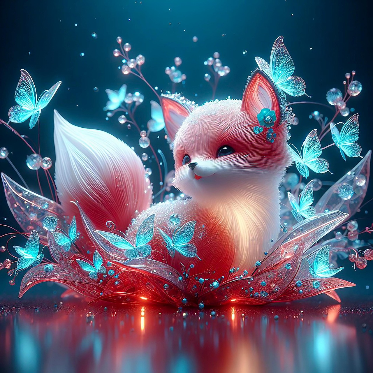 Download Ai Generated, Crystal, Fox. Royalty-Free Stock Illustration ...