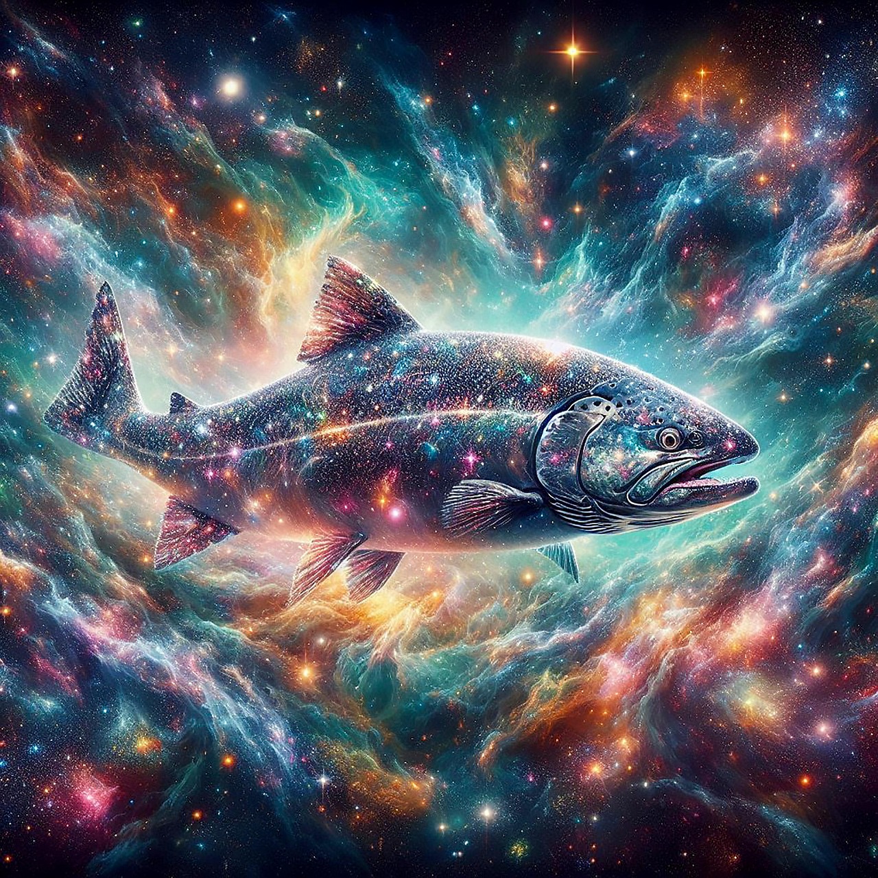 Download Ai Generated, Salmon, Galaxy. Royalty-Free Stock Illustration ...