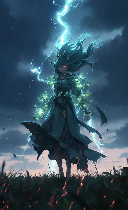 Download Ai Generated, Woman, Lightning. Royalty-Free Stock ...