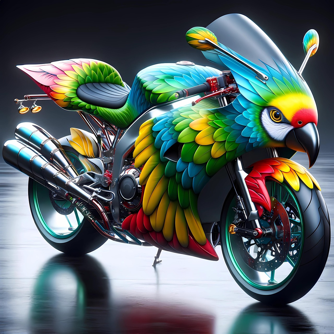 Download Motorcycle, Nice Car, Parrot. Royalty-Free Stock Illustration ...